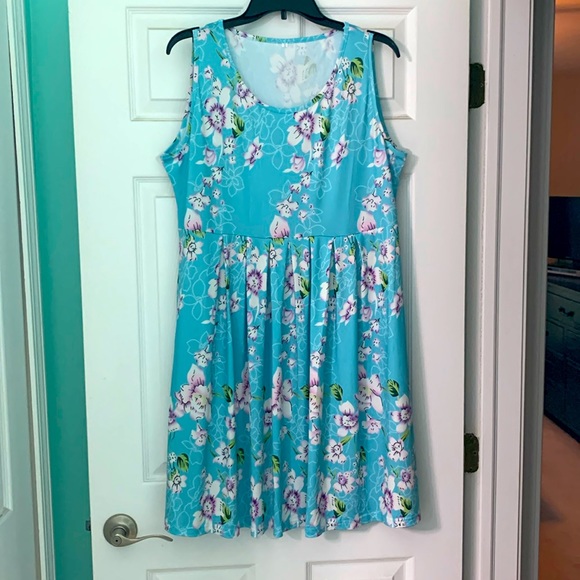 Dresses | Xxl Blue Floral Sundress | Poshmark